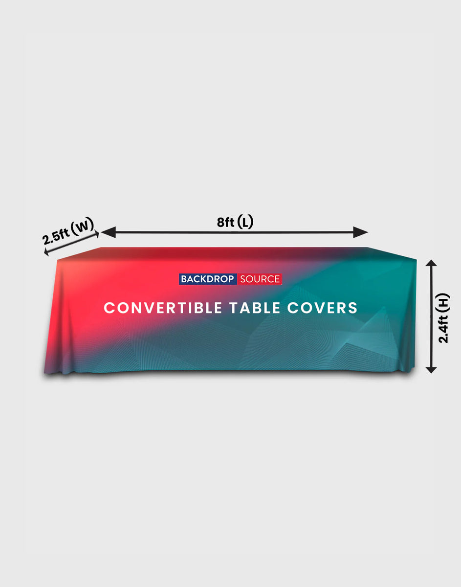 Convertible Table Covers | Adjustable Custom Tablecloths USA – Backdropsource