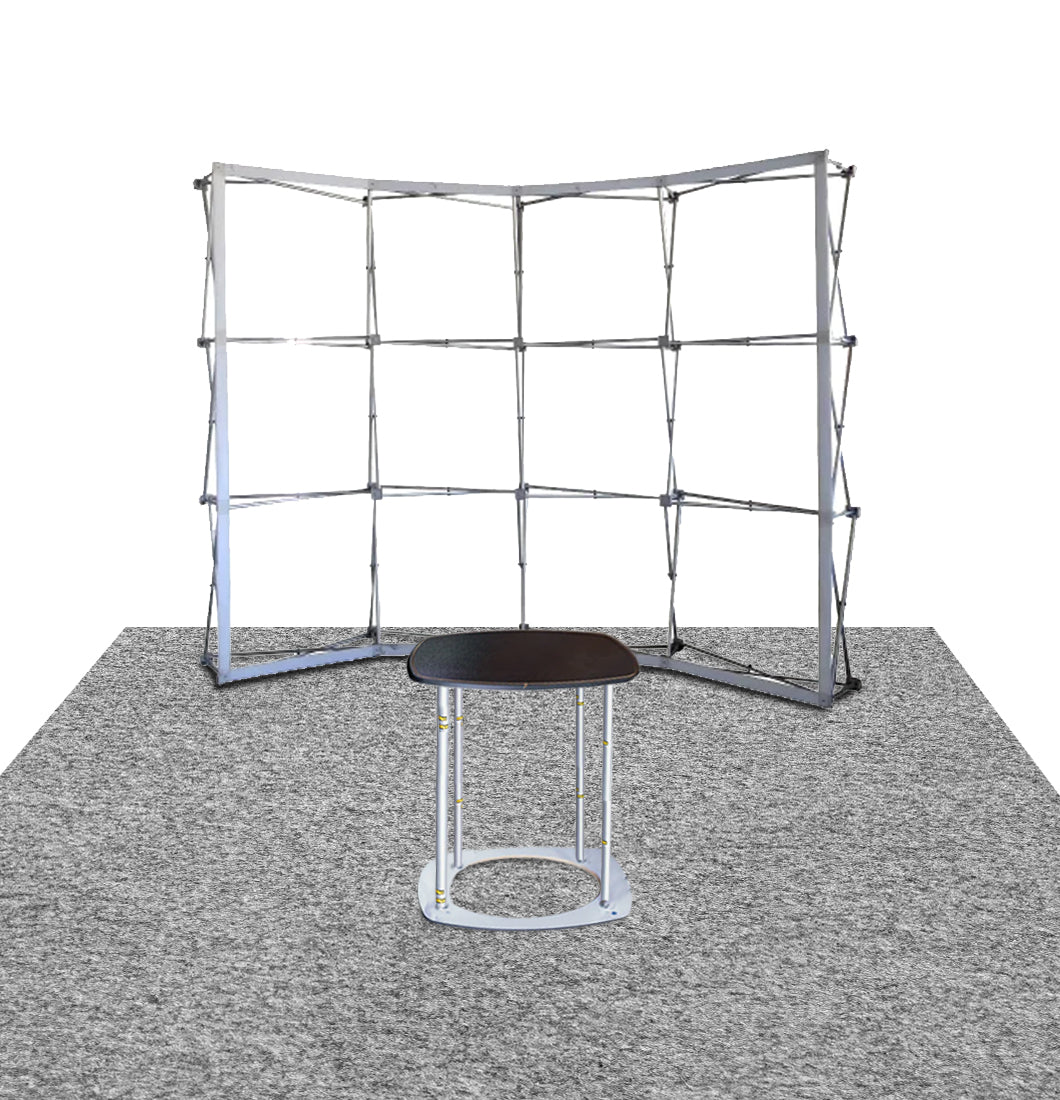 10ft x 10ft Curved Popup Exhibit Pro 3-in-1 – Backdropsource