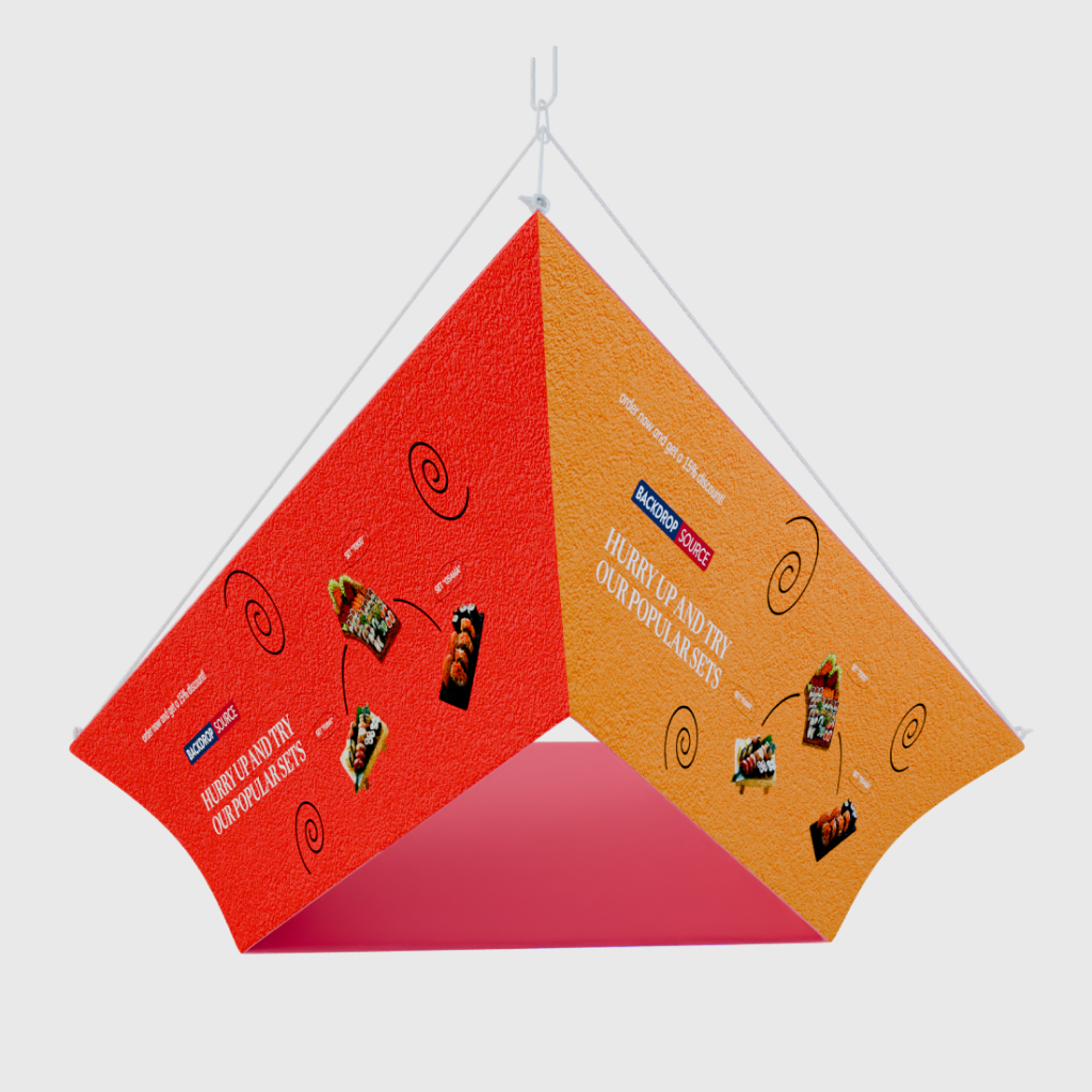 Tapered Triangle Hanging Display | Overhead Trade Show Banner USA ...