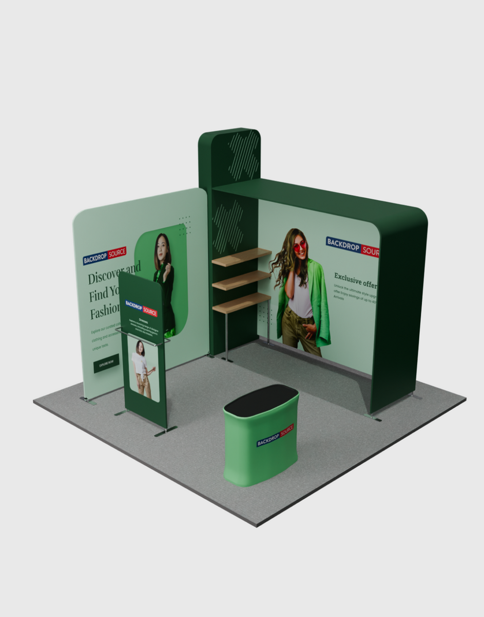 10x10 Portable Exhibit Display – Model 19 | Trade Show USA – Backdropsource