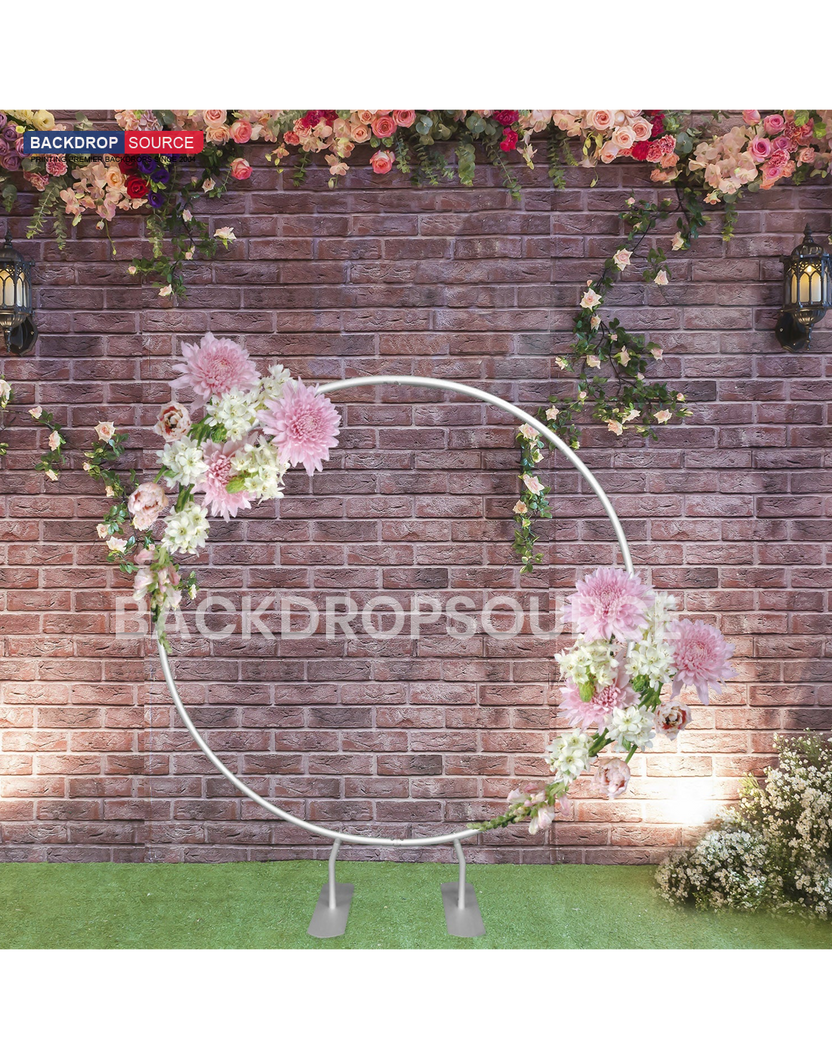 Round Shaped Customized Backdrop with Stand For Wedding – Backdropsource