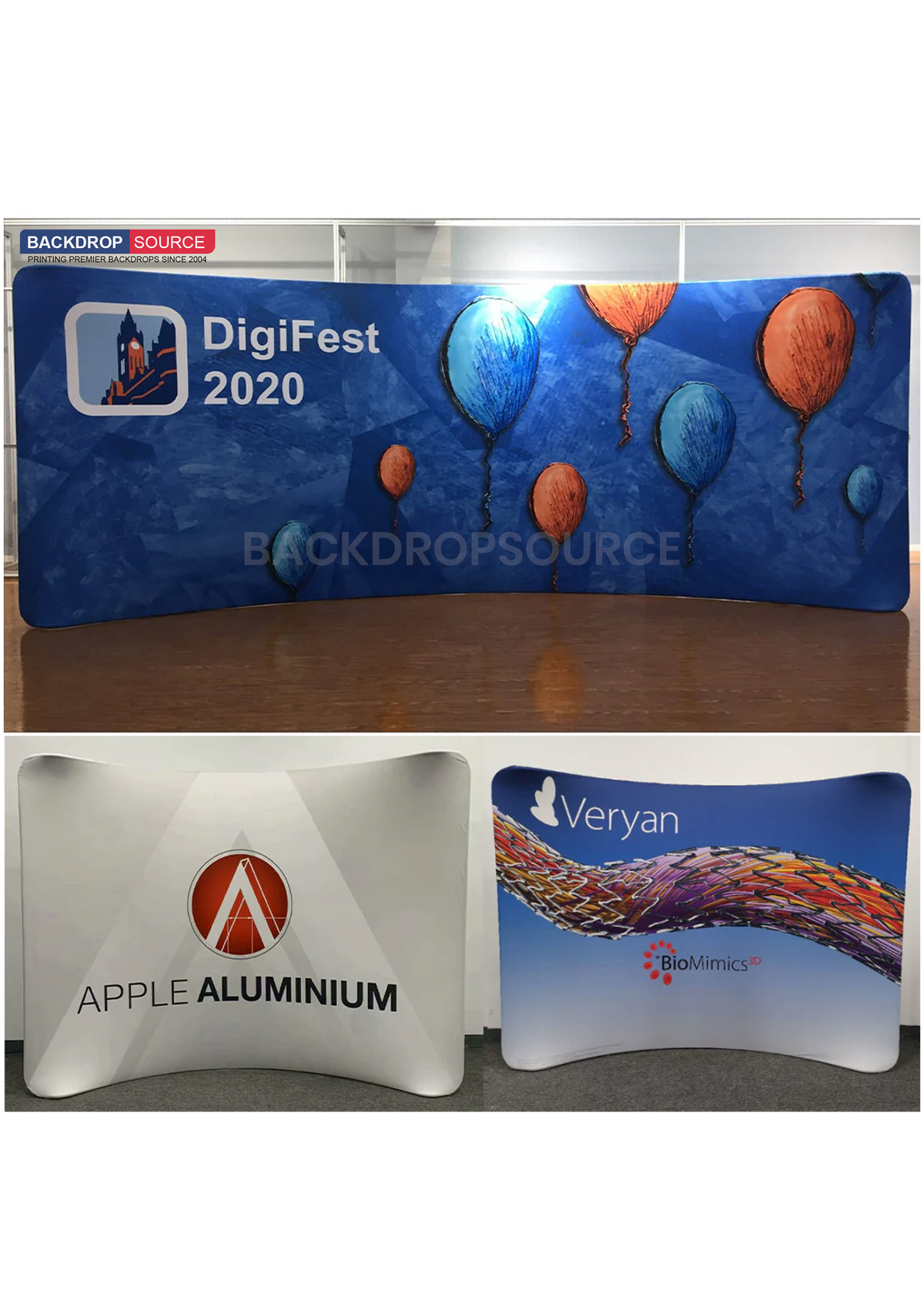 Curved Tension Portable Media Wall USA | Trade Show and Event Display ...