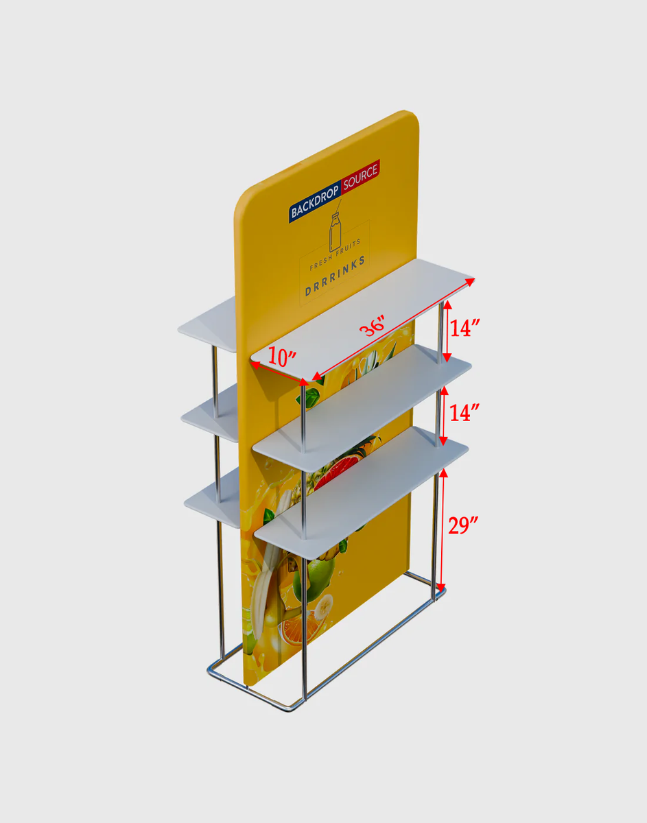 EZ Display Banner Stand with Shelves | Trade Show Display USA ...