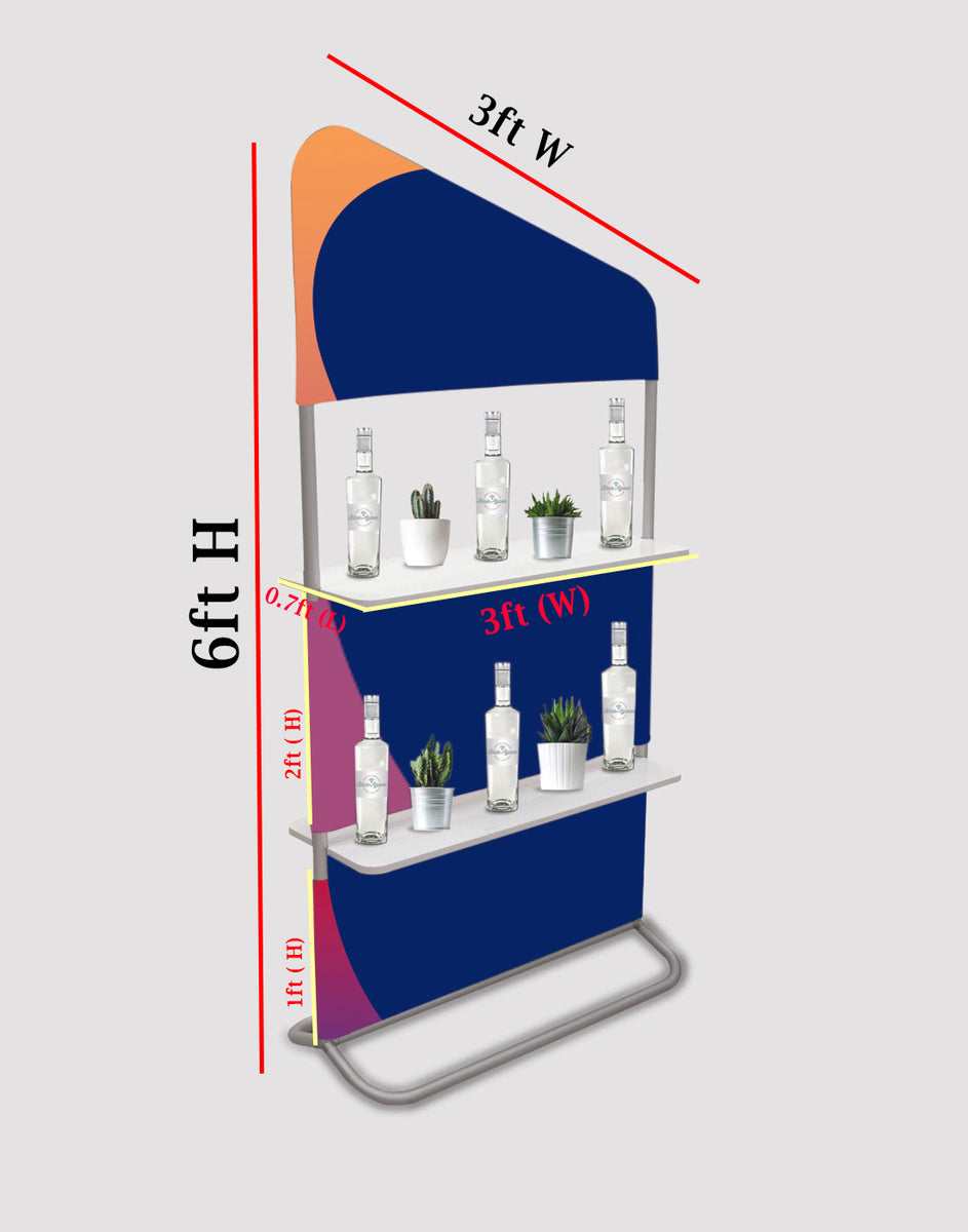 Inclined Display Wall with Shelves USA | Trade Show Display ...