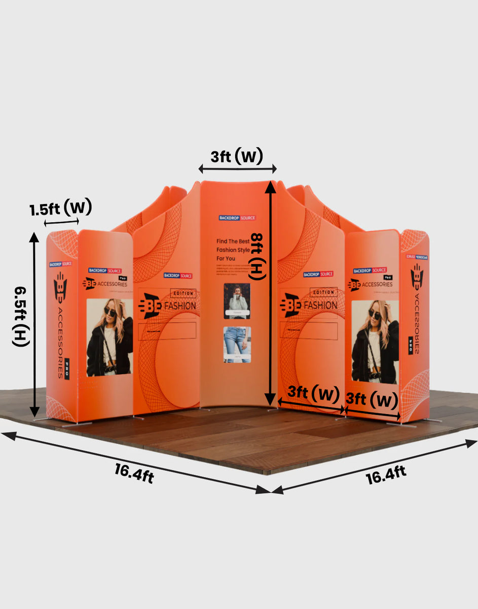 Magnetic Fabric Booth Display Model 4 – 16.4ft x 16.4ft Event Booth ...