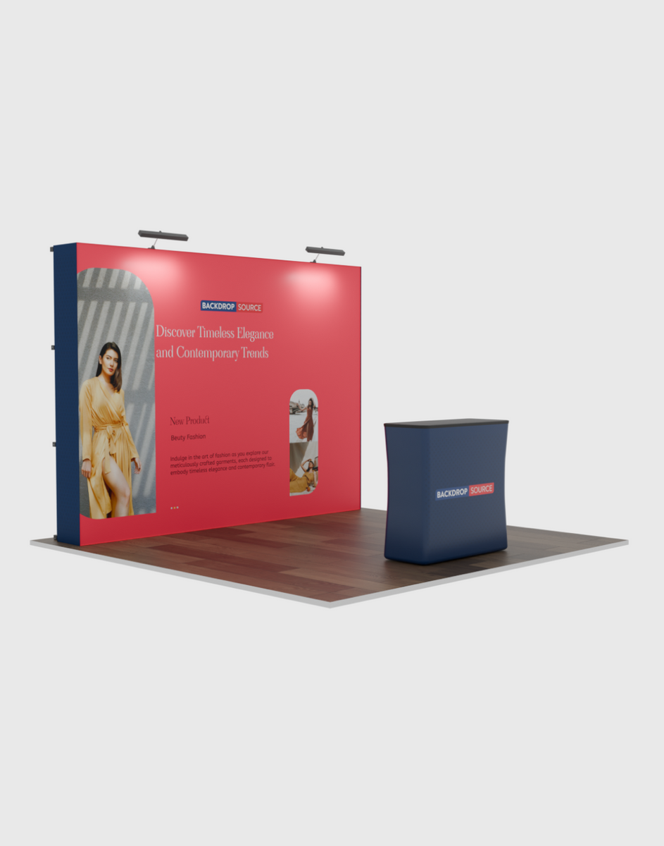 10ft Straight Popup Exhibit Pro Kit with Illume Lights | Trade Show ...