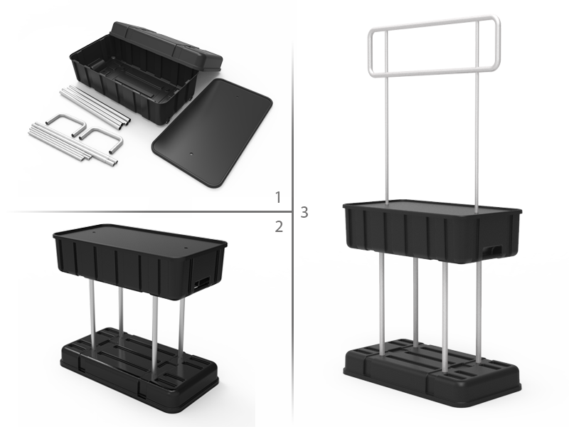 All-in-One Convertible Podium Case with Header | Event Display USA ...