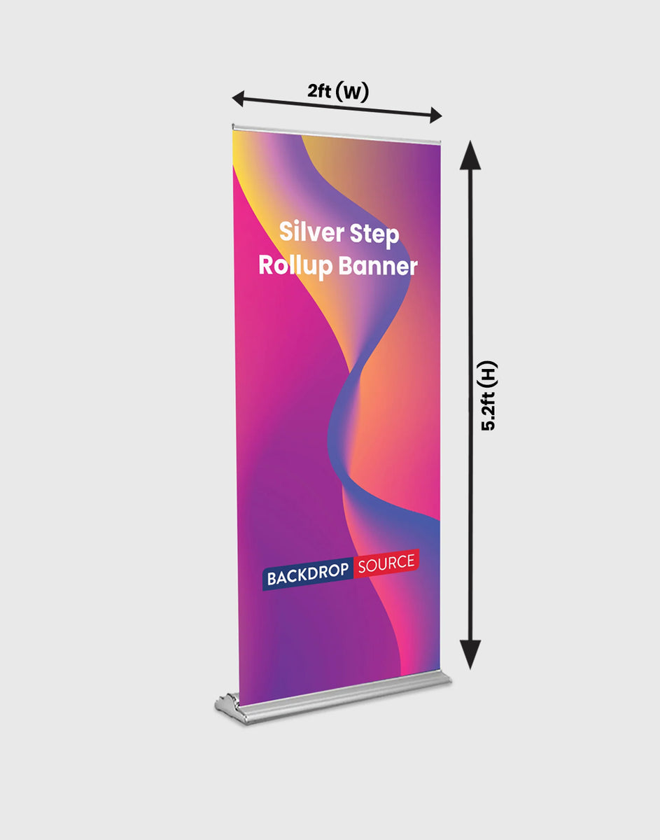 Silver Step Roll Up Banner – Premium Retractable Display Stand ...