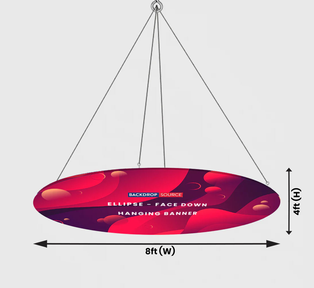 Face Down Sky Tube Ellipse Hanging Banner | Overhead Trade Show Display ...