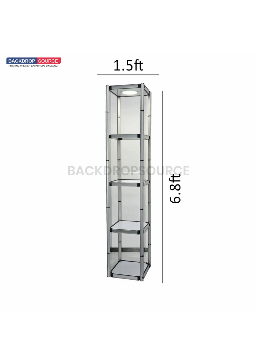 Square Portable Aluminum Spiral Tower Display – 5 Layer Shelves | USA ...