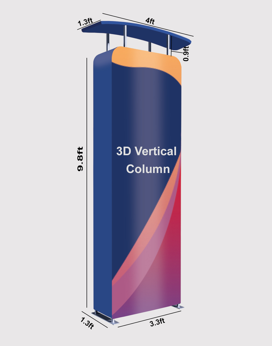 Custom 3D Fabric Column with Header | Promotional Display Stand USA ...