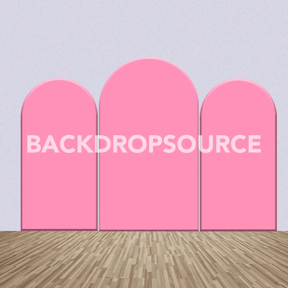 Solid Pink Themed Party Backdrop Media Set | Backdropsource