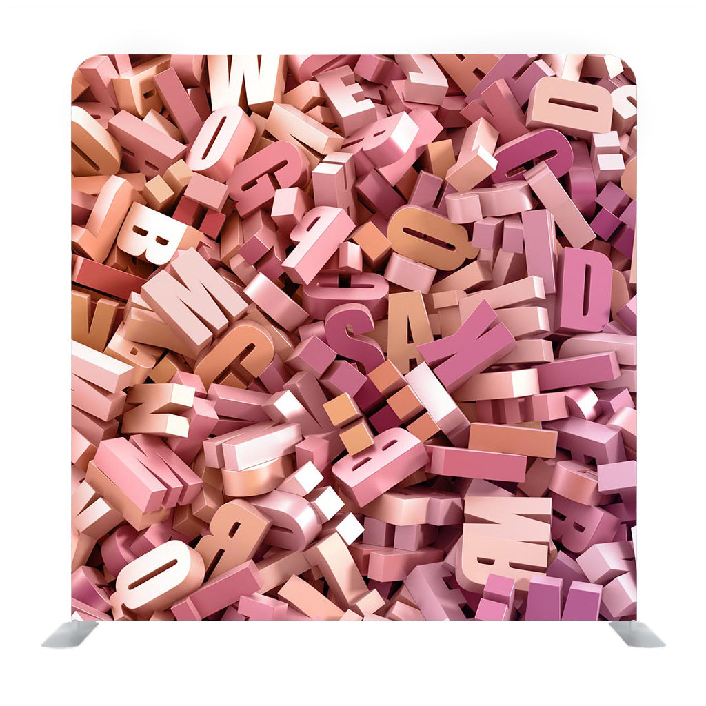 3D English Letters Media Wall – Creative Visual Expression – Backdropsource