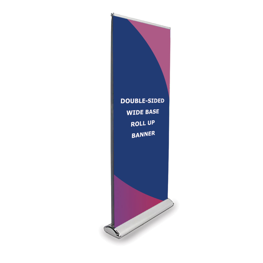 Double-sided wide base Roll Up Banner – Backdropsource