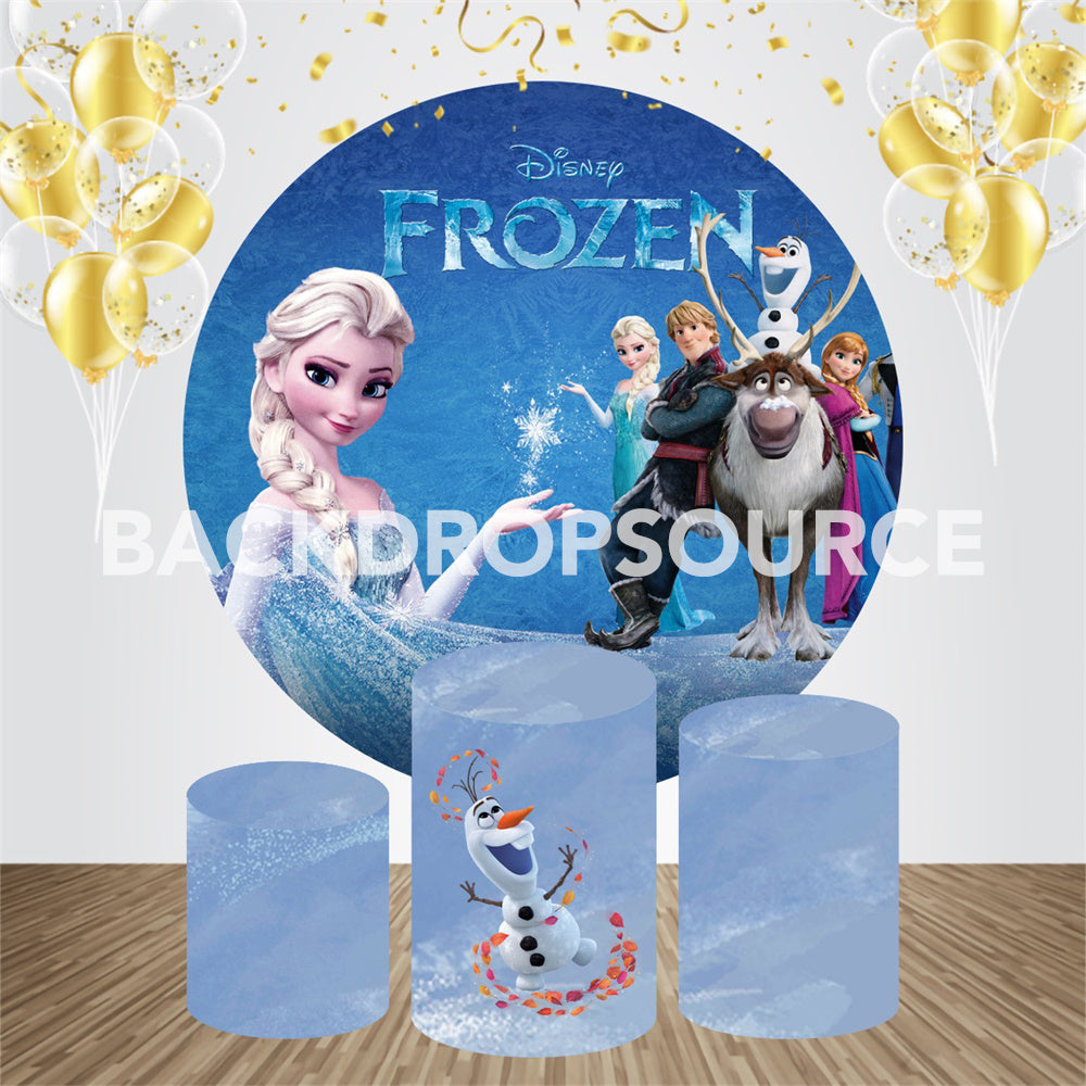 Frozen 2 Comic Characters Themed Round Backdrop Kit with Counter ...