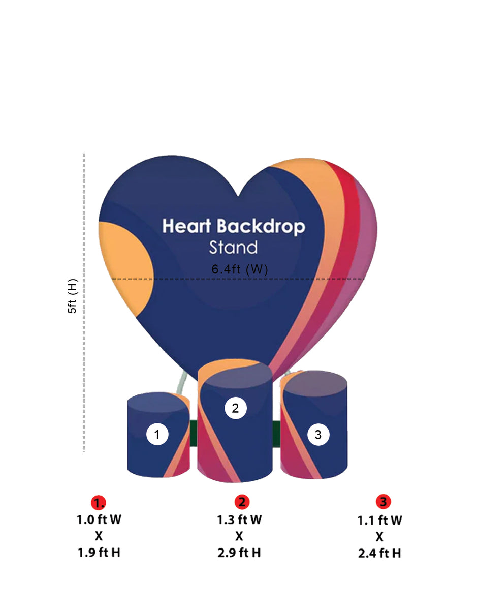 Custom Heart Shaped Backdrop Backdrop with Plinth – Backdropsource