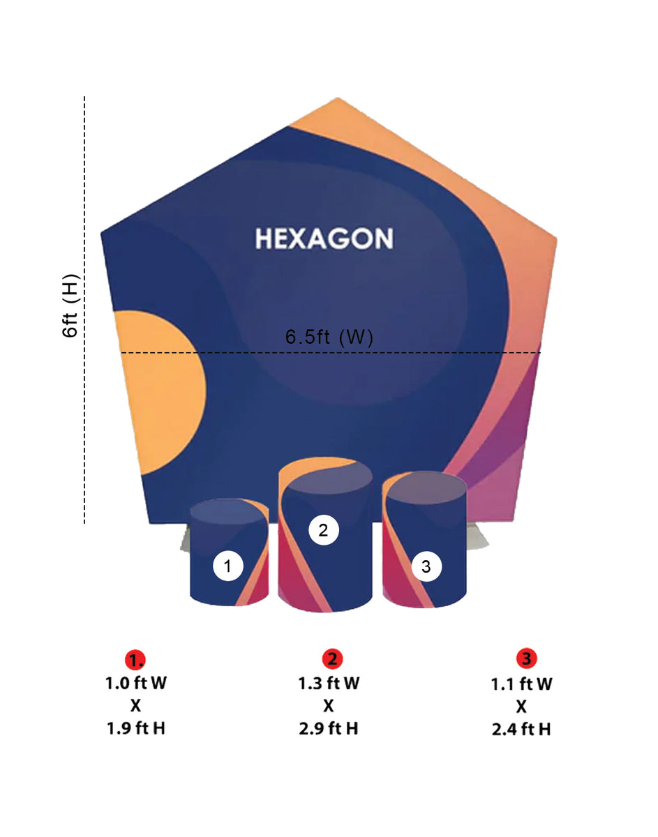 Customized Hexagon Backdrop Stand with Plinth – Backdropsource