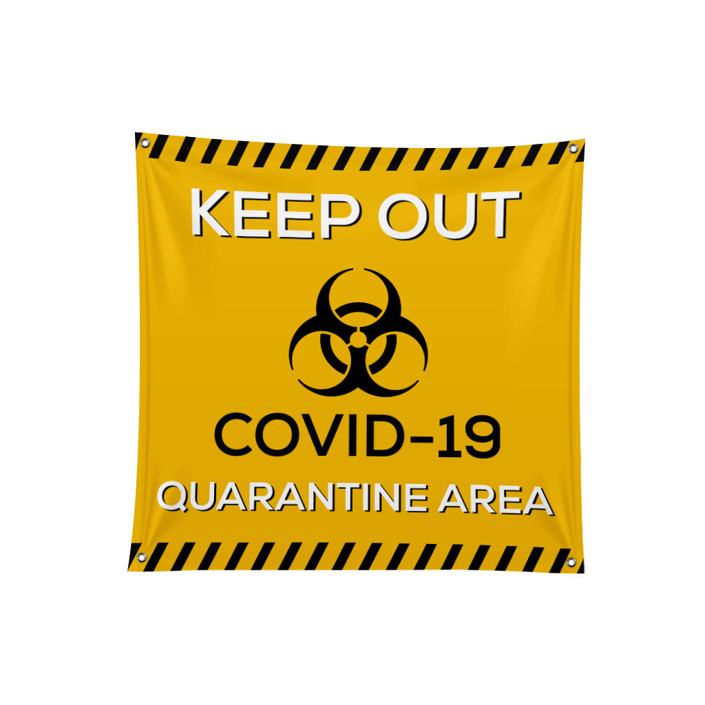 Hospital Sign Fabric Banner - Keep Out Quarantine Area – Backdropsource