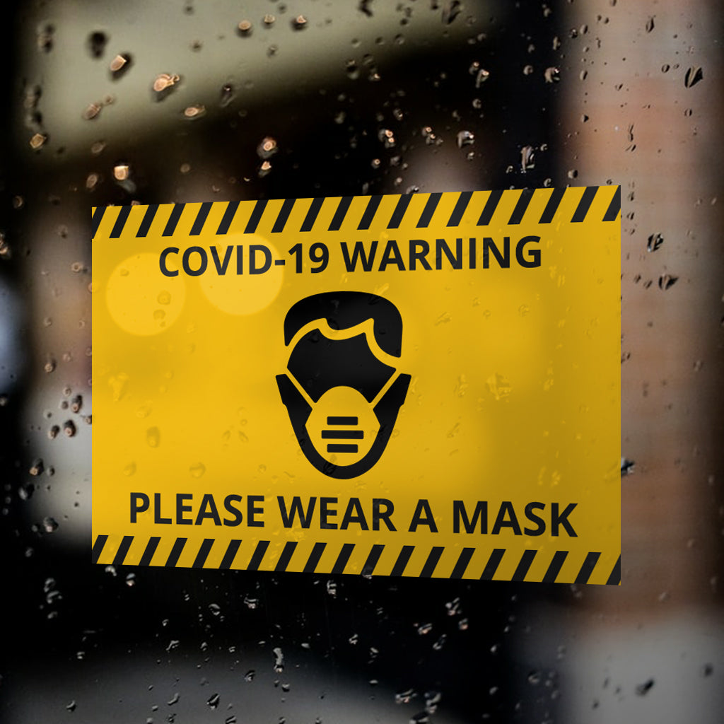 Hospital Clinic Sign Window Sticker - Please Wear A Mask – Backdropsource