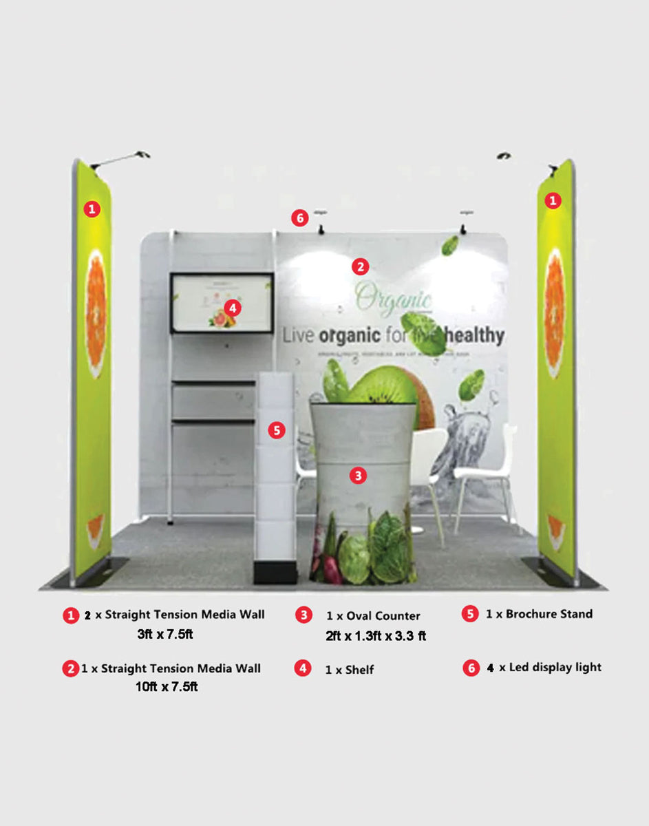 10ft wide Premium Modular Exhibition Booth Kit Display – Backdropsource