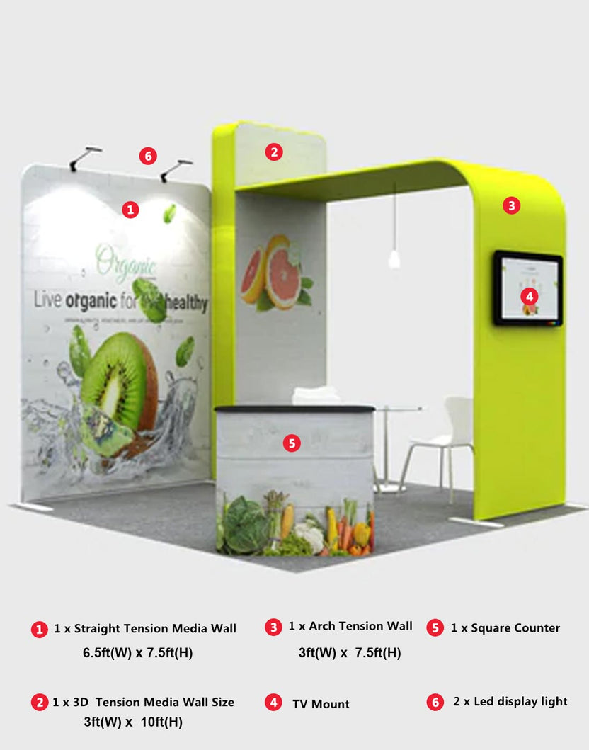 Premium Modular L-Arch TV Display Kit | 10ft Wide Trade Show Booth ...