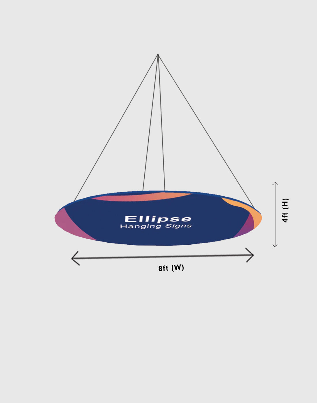Sky Tube Ellipse Hanging Banner Face Down – Backdropsource