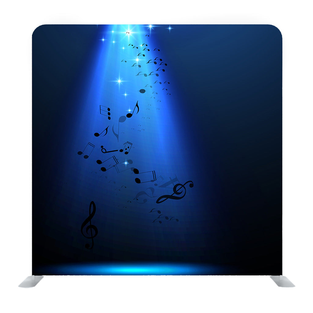 Vector With Falling Musical Notes In Blue Smoke Light Backdrop ...